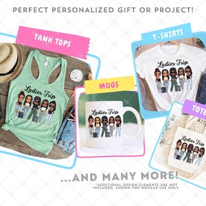 Ladies Trip, Chibi Girls Trip Png, Melanin Girlfriends Sublimation ...