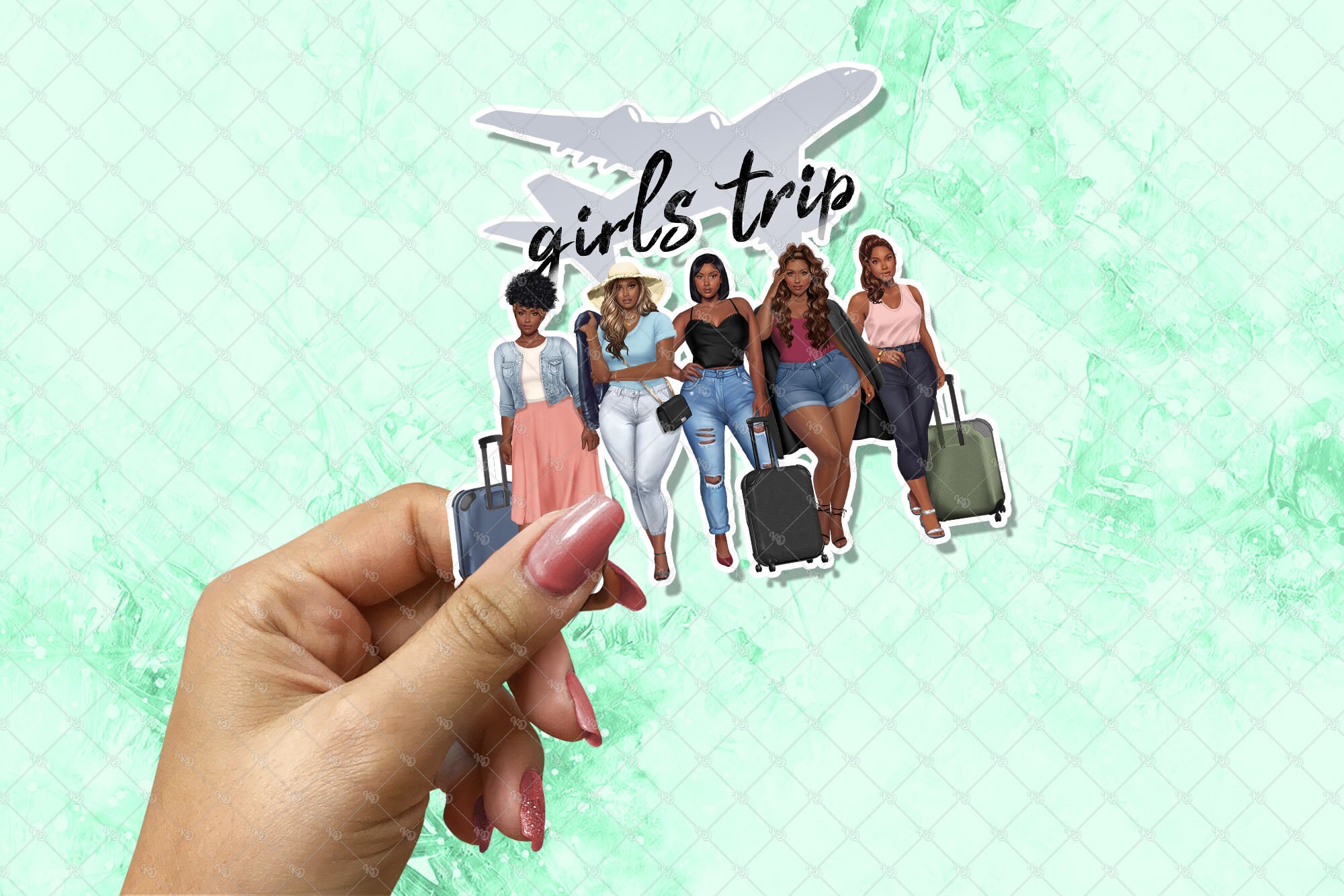 5 Girls Trip Png, Divas Melanin Girlfriends Sublimation, Ladies Getaway ...
