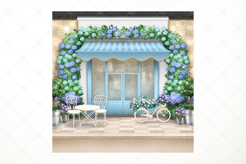 Cafe Shop Background Shop Scene Cafe Shop Scene Spring - Etsy