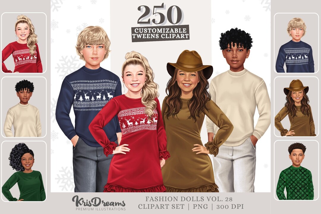 Mix and Match Christmas Clipart for Tweens, Teens, and Kids ...