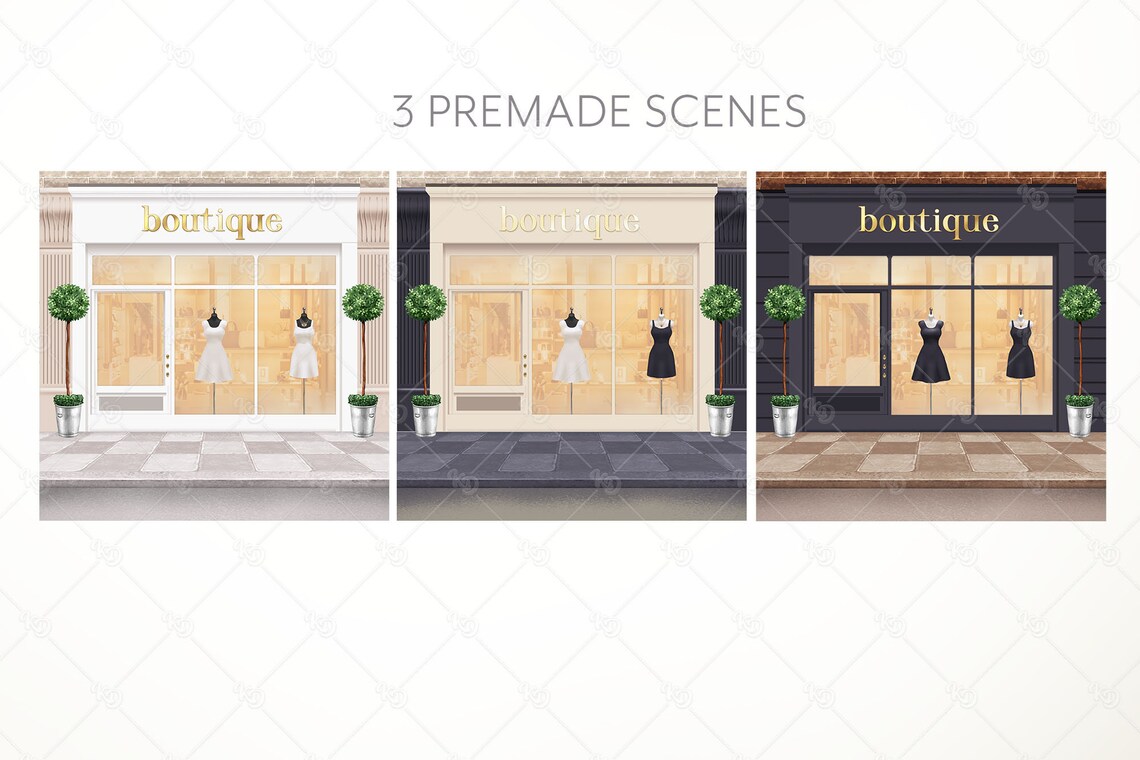 Boutique Background Shop Scene Fashion Background - Etsy