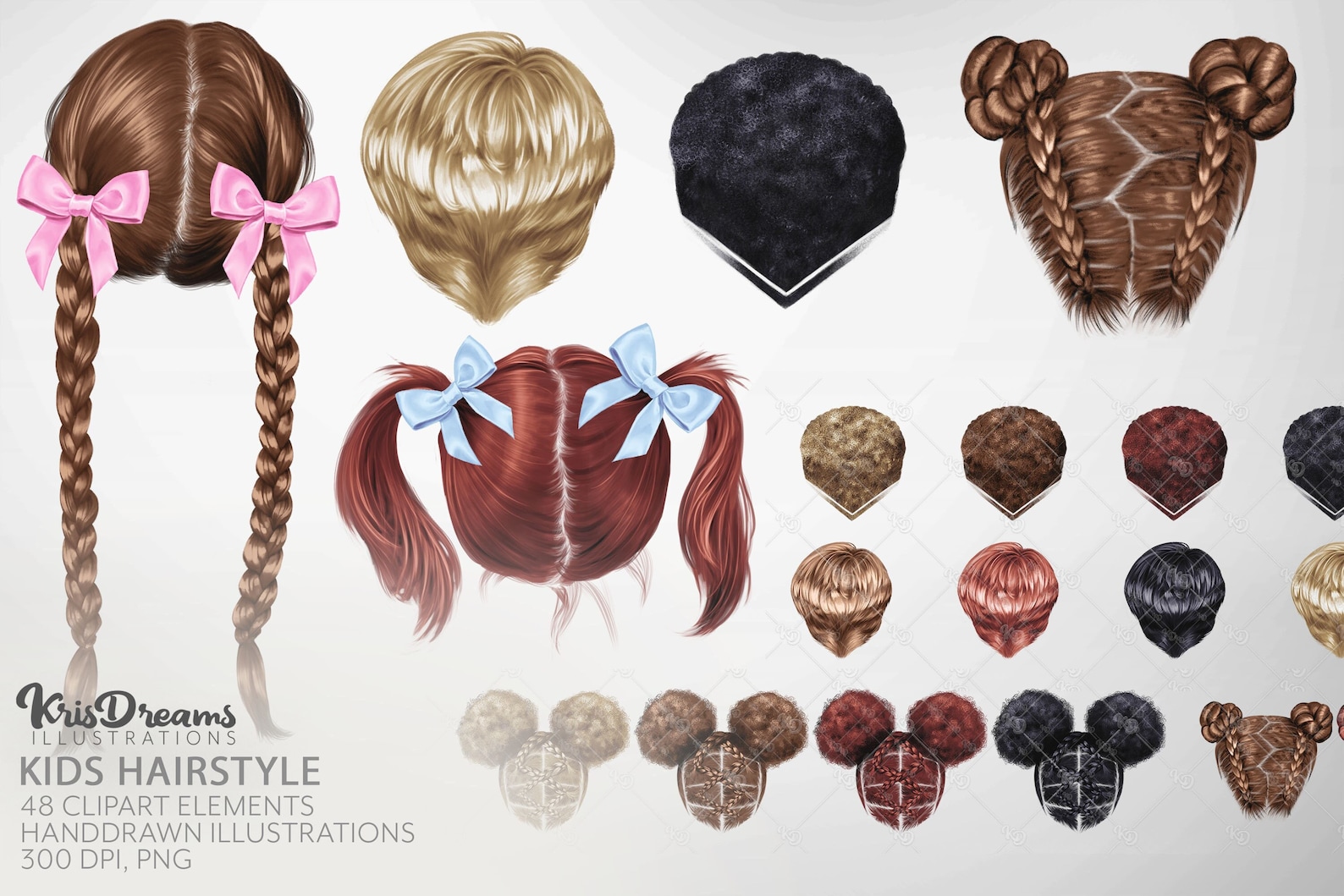 Kids Hair Clipart Fashion Girl Clipart Black Girl Hairstyle - Etsy