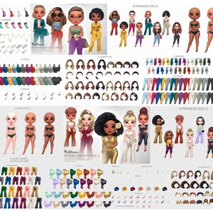 Chibi Customizable Clipart Bundle, Cute Chibi Girls Clipart, Holiday ...