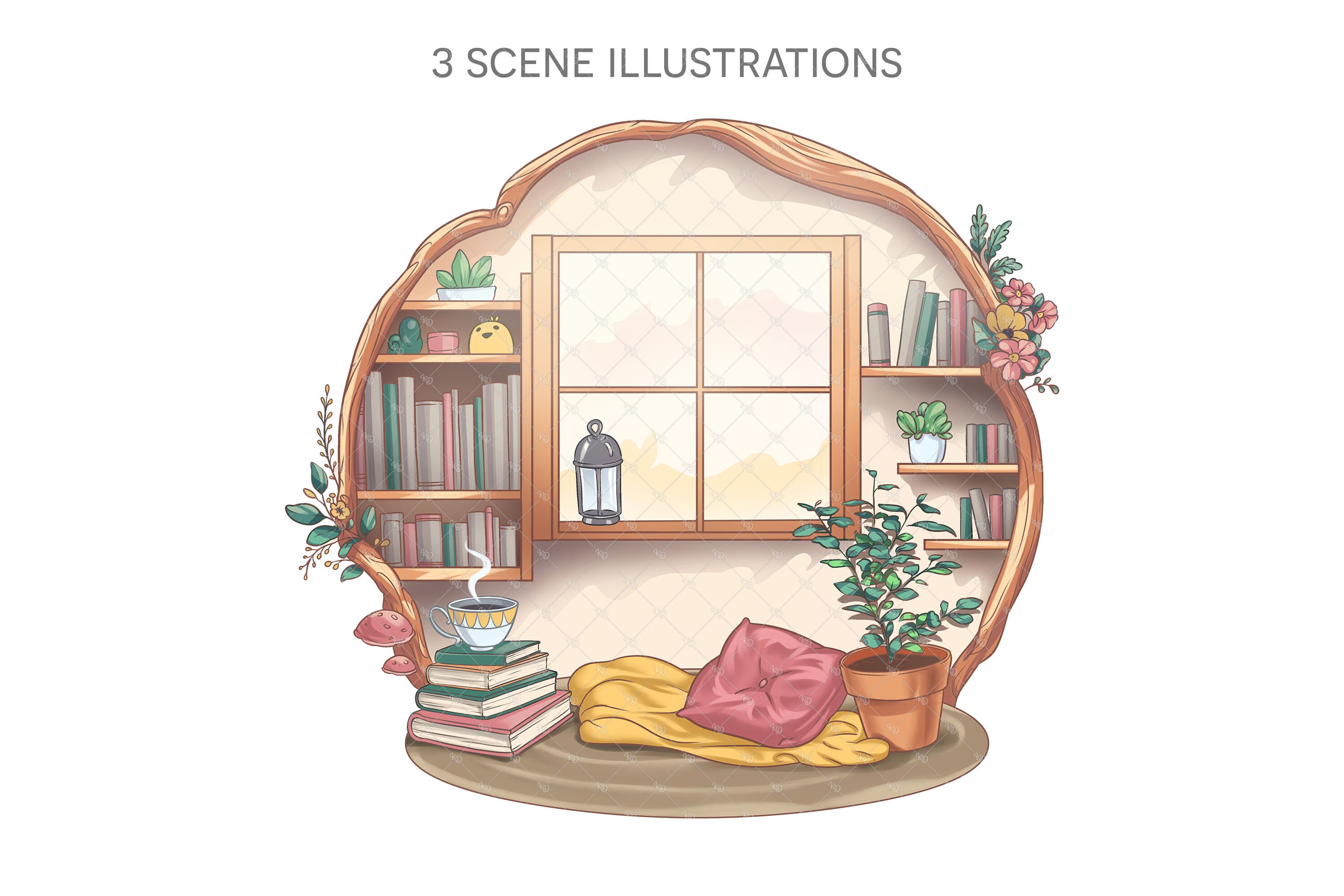 Book Nook, Reading Nook, Background, Digital Download - Etsy