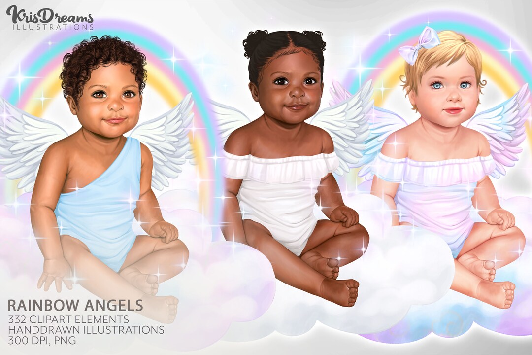 Rainbow Baby Clipart, Angel Baby Clipart, Angel Clipart, Infant Loss ...