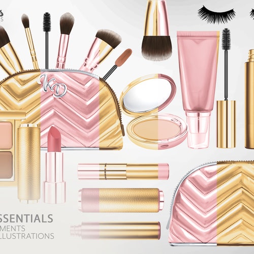 Makeup Cosmetic Clip Art Elements / Watercolor Art / Fashion - Etsy