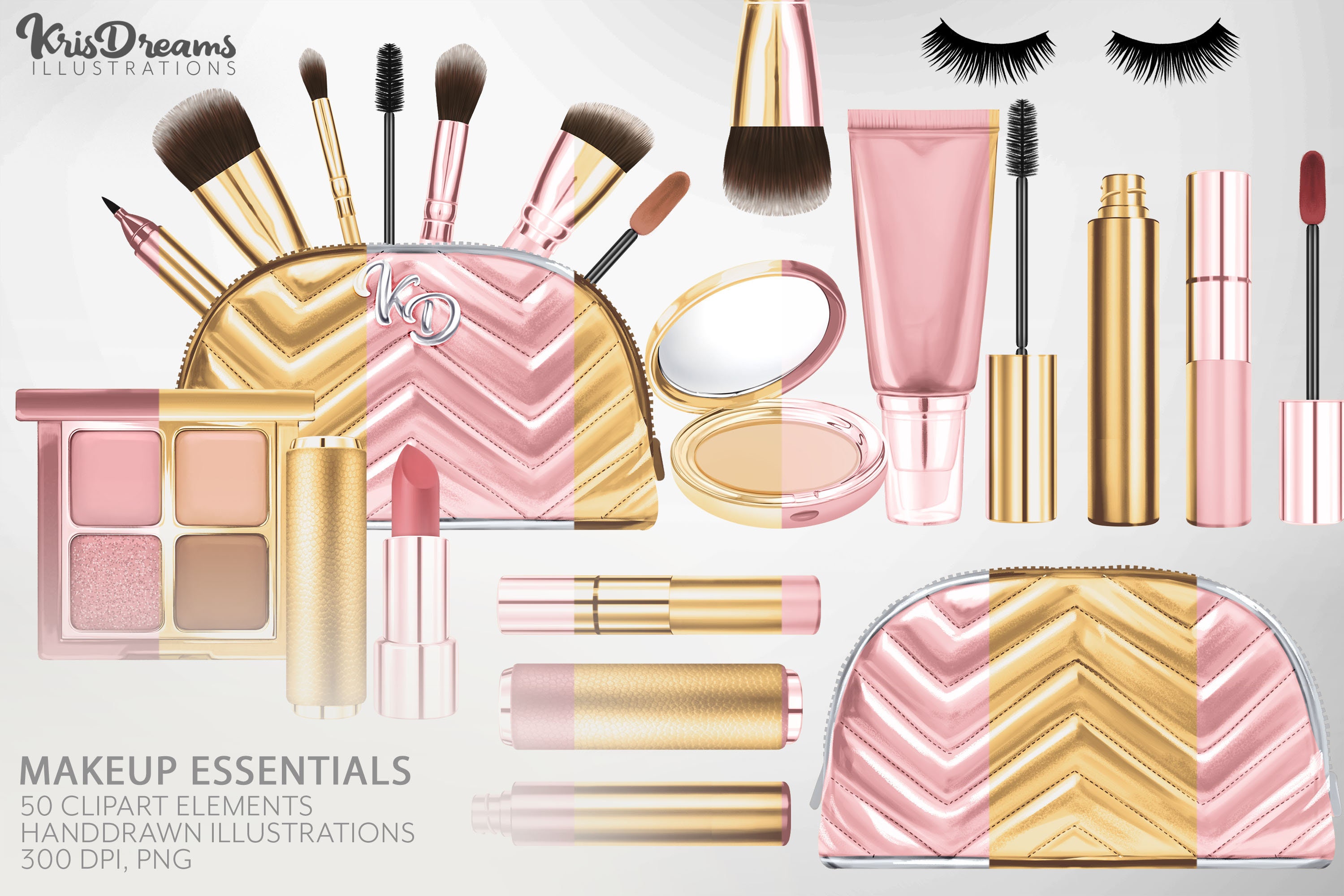 Makeup Clipart Cosmetic Clip art Fashion and Beauty Clipart | Etsy