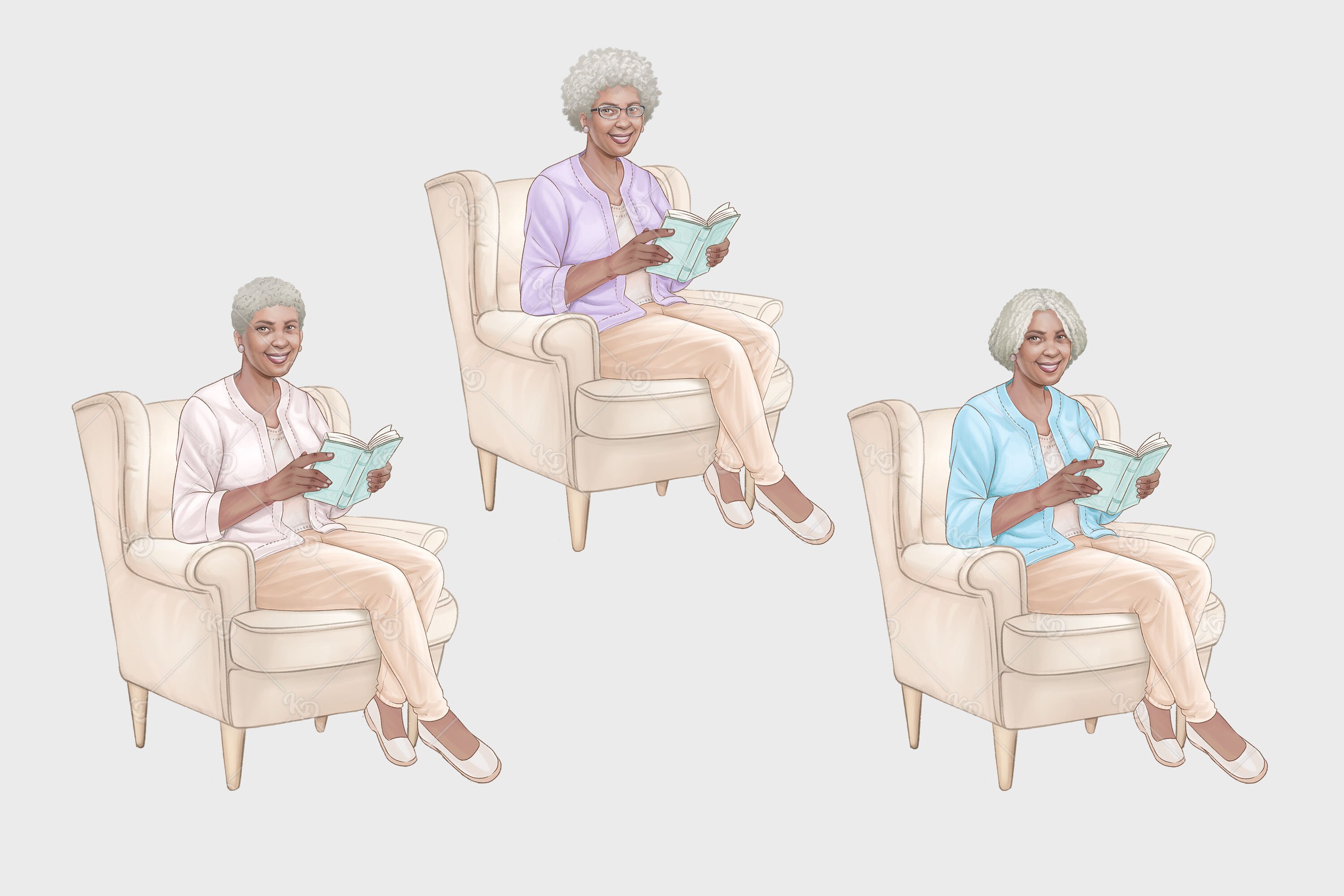 African American Woman Clipart Mature Ladies Clipart Black | Etsy