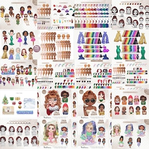Customizable Chibi Clipart Bundle | Character Creator, Family Portrait ...