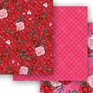 Valentines Day Digital Paper - Seamless Pattern - Valentines Download ...