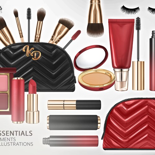 Makeup Cosmetic Clip Art Elements / Watercolor Art / Fashion - Etsy