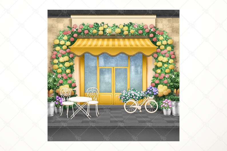 Cafe Shop Background Shop Scene Cafe Shop Scene Spring - Etsy