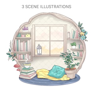Book Nook, Reading Nook, Background, Digital Download - Etsy