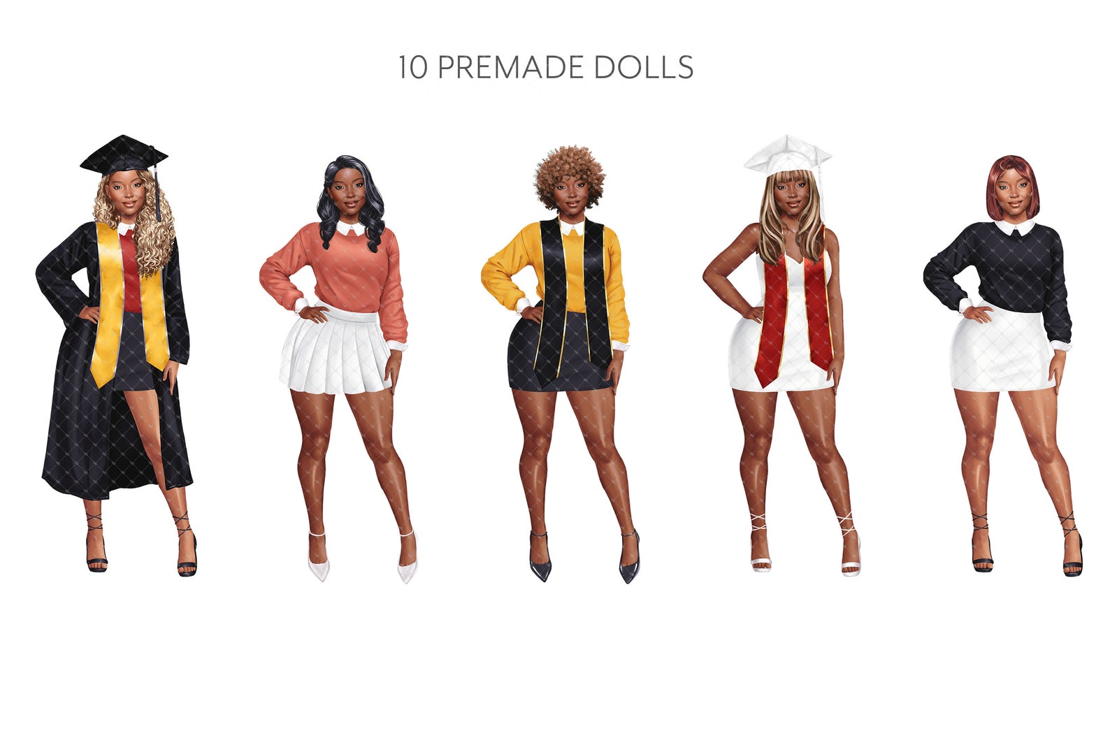 Female College Students Graduation Customizable Fashion - Etsy