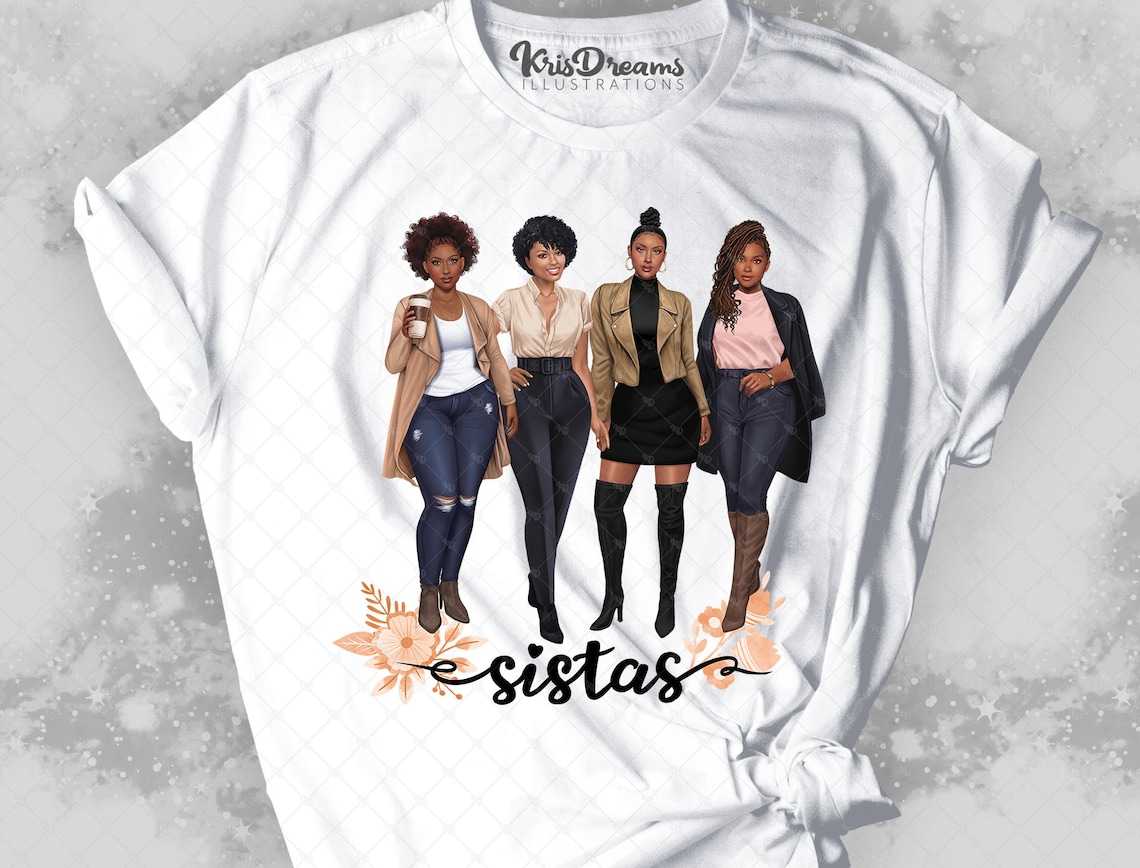 Sistas Png, 4 Best Friends Png, Melanin Girlfriends, Sublimation ...