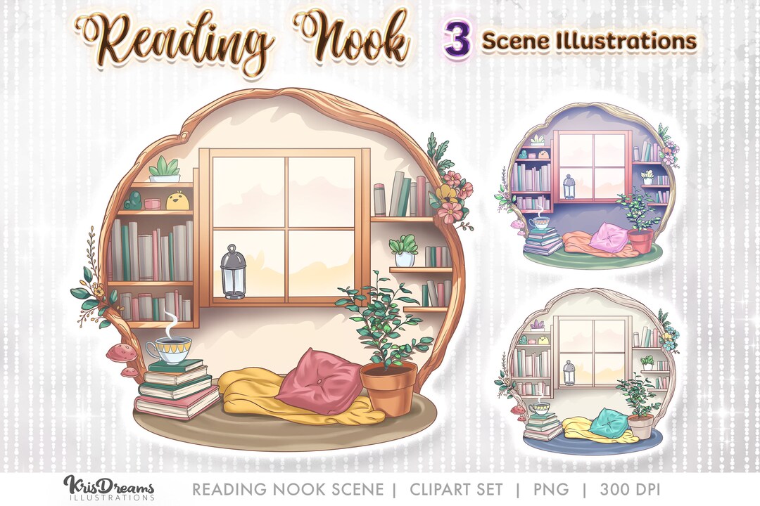 Book Nook, Reading Nook, Background, Digital Download - Etsy