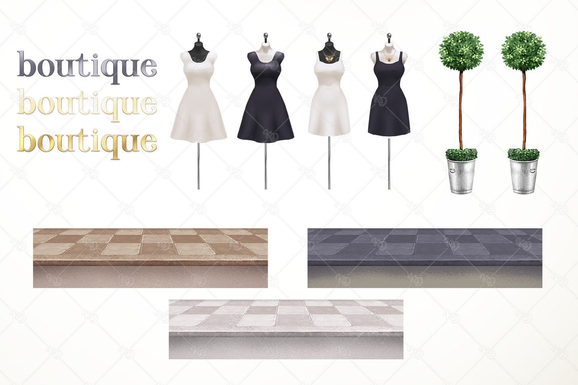 Boutique Background Shop Scene Fashion Background - Etsy
