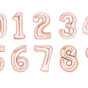 Number Balloon Clip Art, Handdrawn Clip Art, Party Clipart, Foil ...