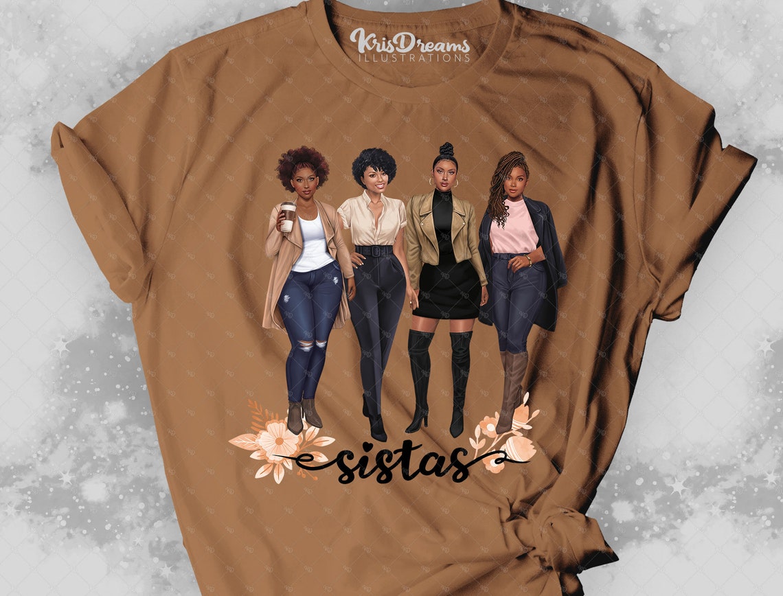 Sistas Png, 4 Best Friends Png, Melanin Girlfriends, Sublimation ...