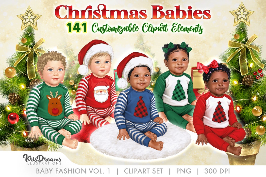 Baby Toddler Clipart, Customizable Clipart, Children Png, Christmas ...