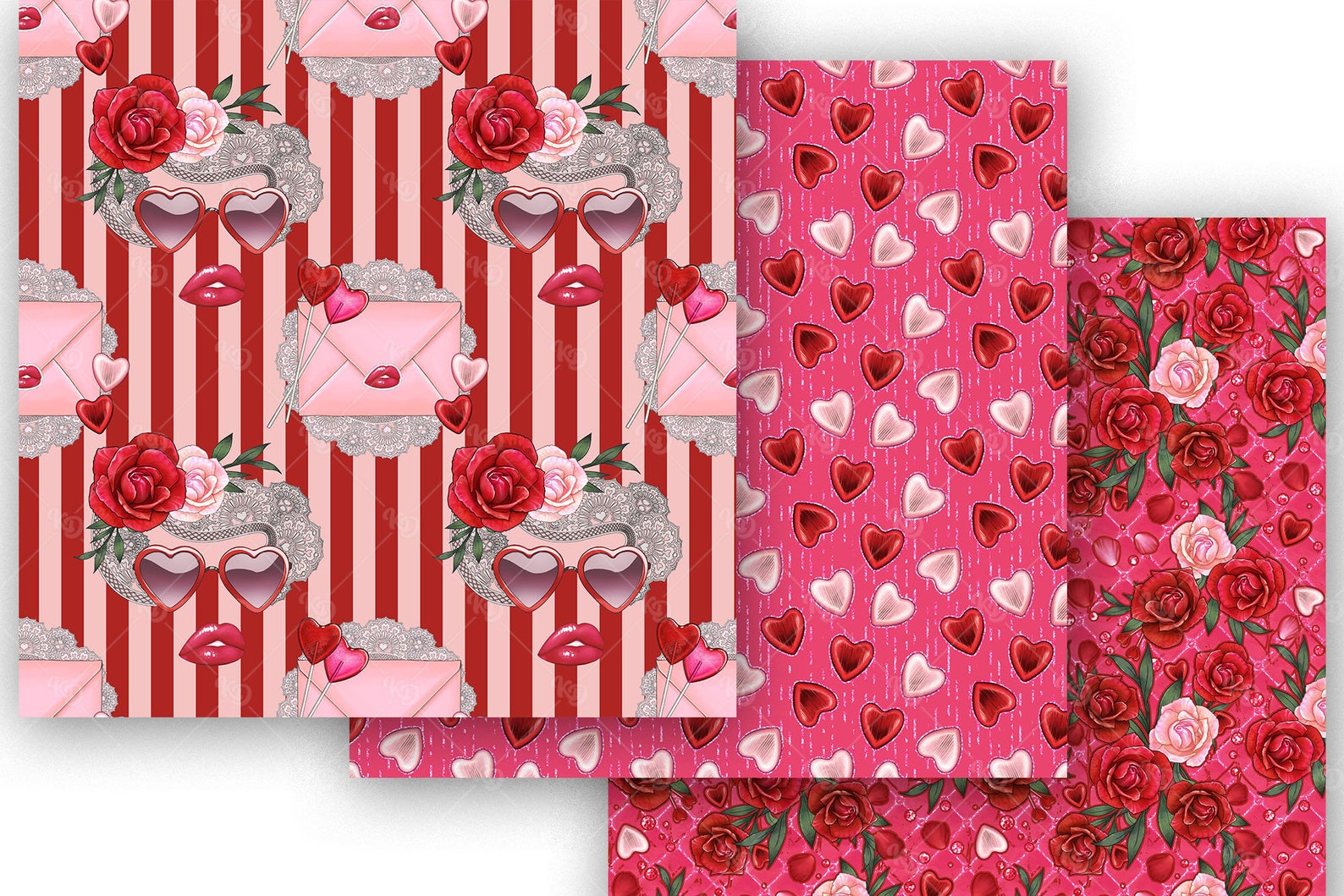 Valentines Day Digital Paper - Seamless Pattern - Valentines Download ...