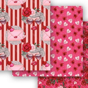 Valentines Day Digital Paper Seamless Pattern Valentines Download ...