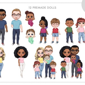 Chibi Family Clipart Bundle: Including Mom, Dad, Kids and Baby | Fun ...