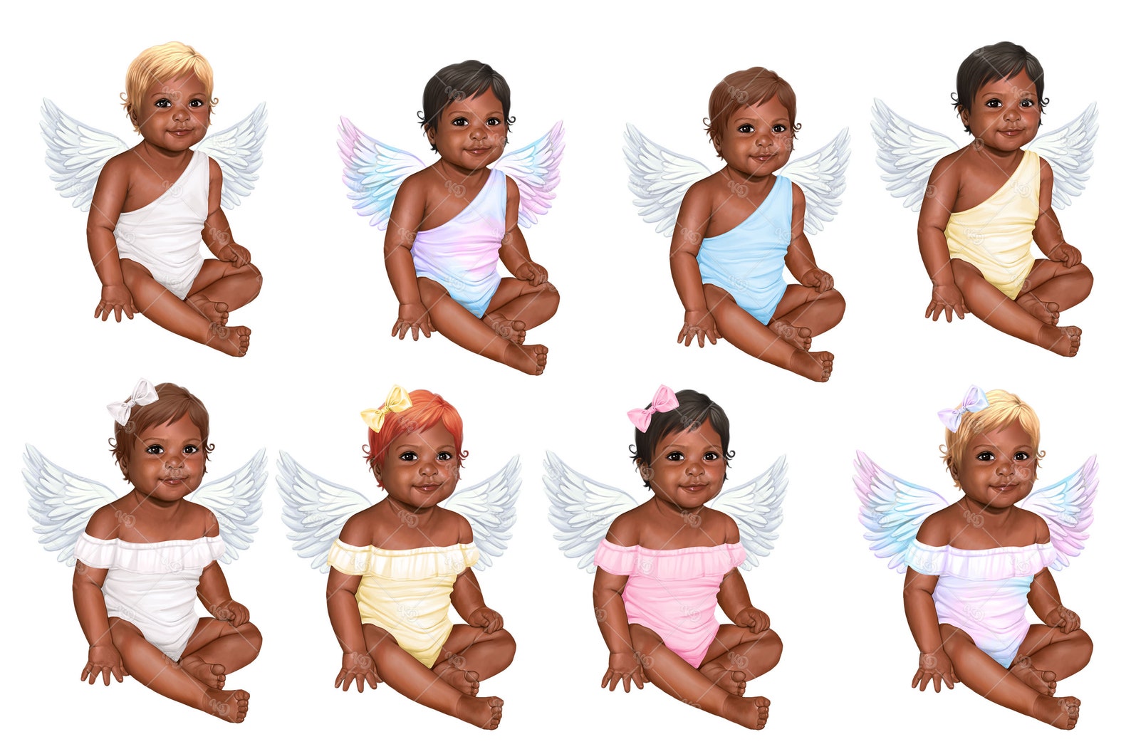 Rainbow Baby Clipart Angel Baby Clipart Angel Clipart - Etsy Canada