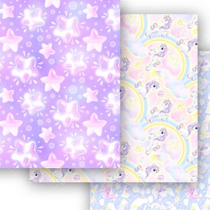 Unicorn Digital Paper Seamless Pattern Instant Download, Commercial Use ...