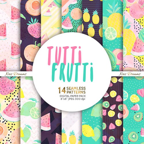 Strawberry Digital Paper and Summer Seamless Patternberry - Etsy