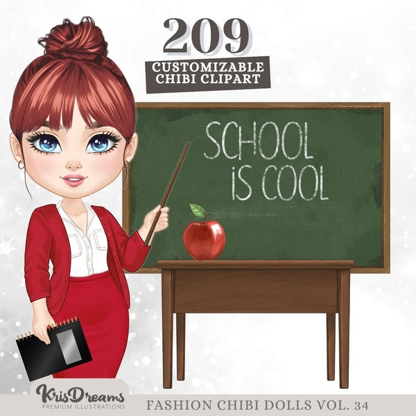 Teacher Chibi - Etsy