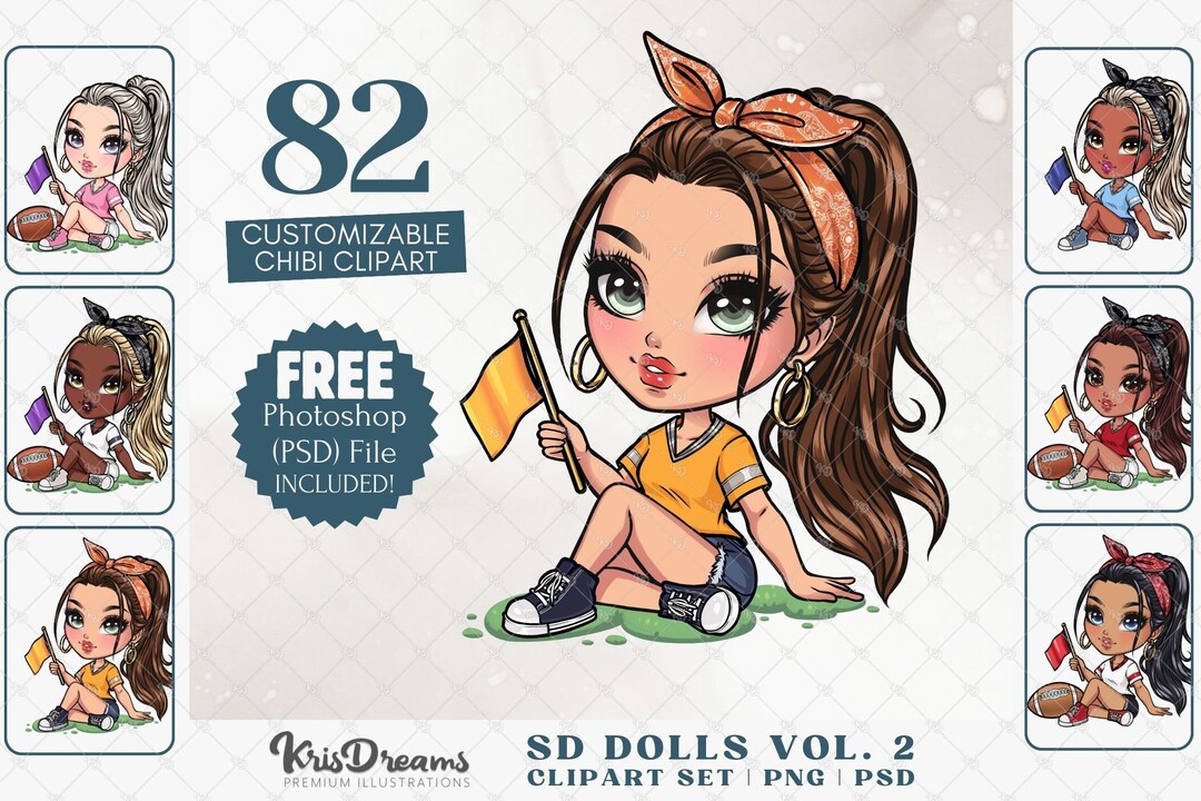 Football Clipart Cartoon Sports Girl Png Chibi Mom Character With ...