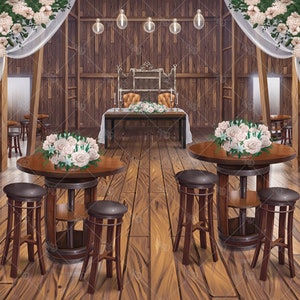 Country Wedding, Wedding Scene, Wedding Backdrop, Scene Illustration ...