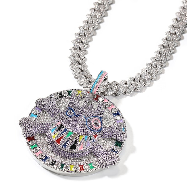 Iced Out Pendant Cartoon - Etsy