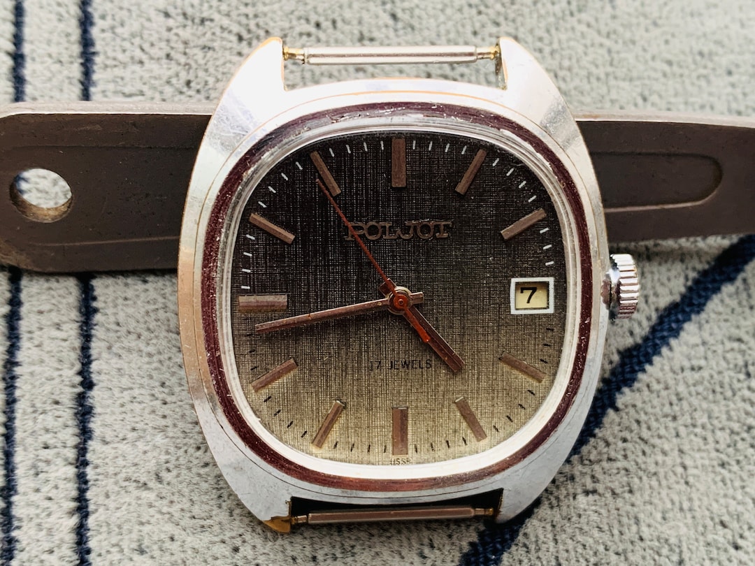 Collectible Watch POLJOT 17 Jewels 2614.2h Manual Winding 1 Mchz Named Kirova/wristwatch POLET ...