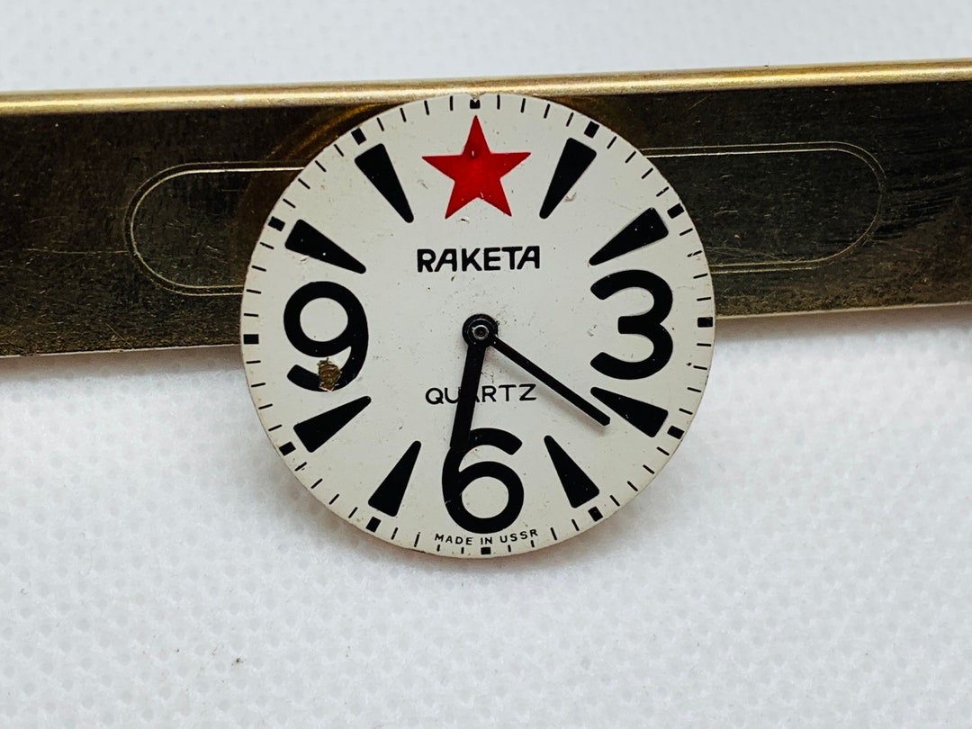 Wrist Watch Dial RAKETA Red Star Quartz Mech under Repair or Spare ...