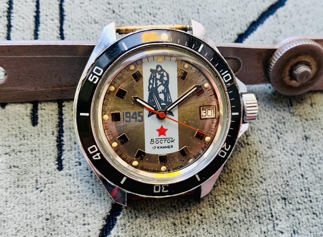Collectible Watch VOSTOK 1945 Monument Liberator Soldier Rare Limited ...