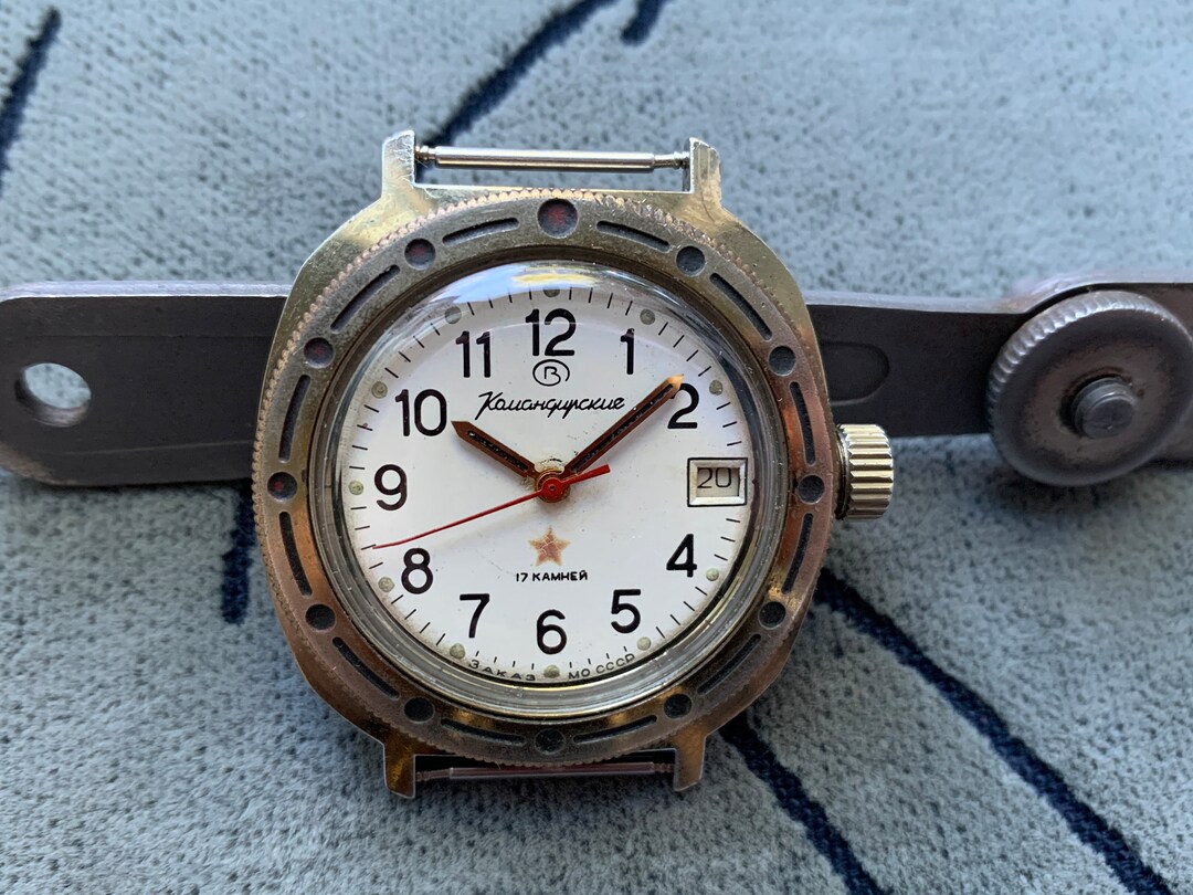 Collectible Watch VOSTOK Komandirskie Red Star 17 Jewels Made in Soviet ...