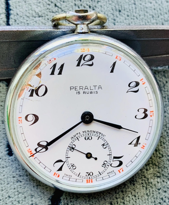 Pocket Watch PERALTA 15 rubis manual wind under repai… - Gem