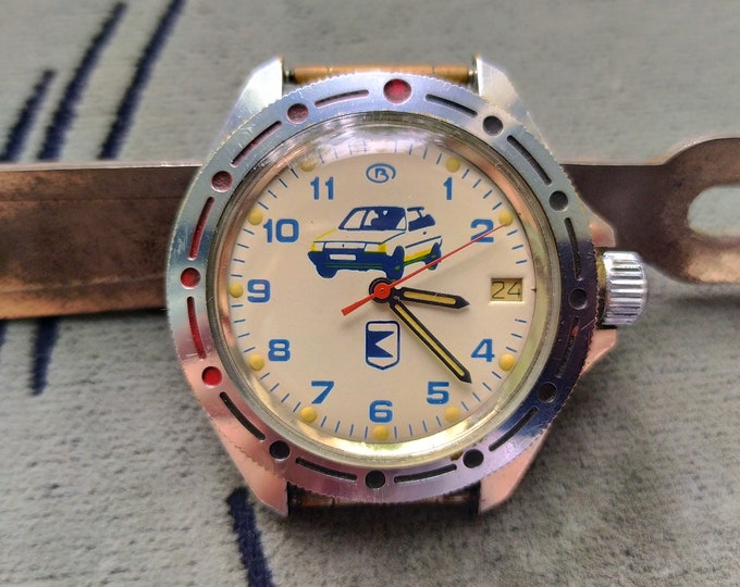 Collectible Watch VOSTOK Komandirskie Car Tavria Auto Zaz With Calendar/wrist Watch WOSTOK ...