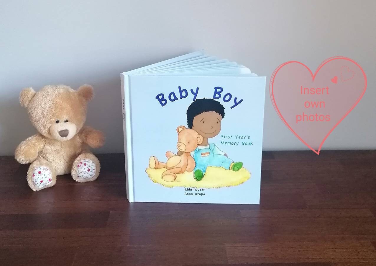 Baby Boy First Year s Memory Book Black Hair Dark Skin