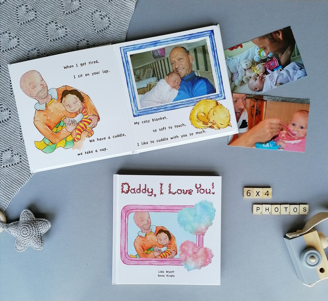 Personalized Daddy Book I LOVE YOU With Own Photos Keepsake Memory Book ...