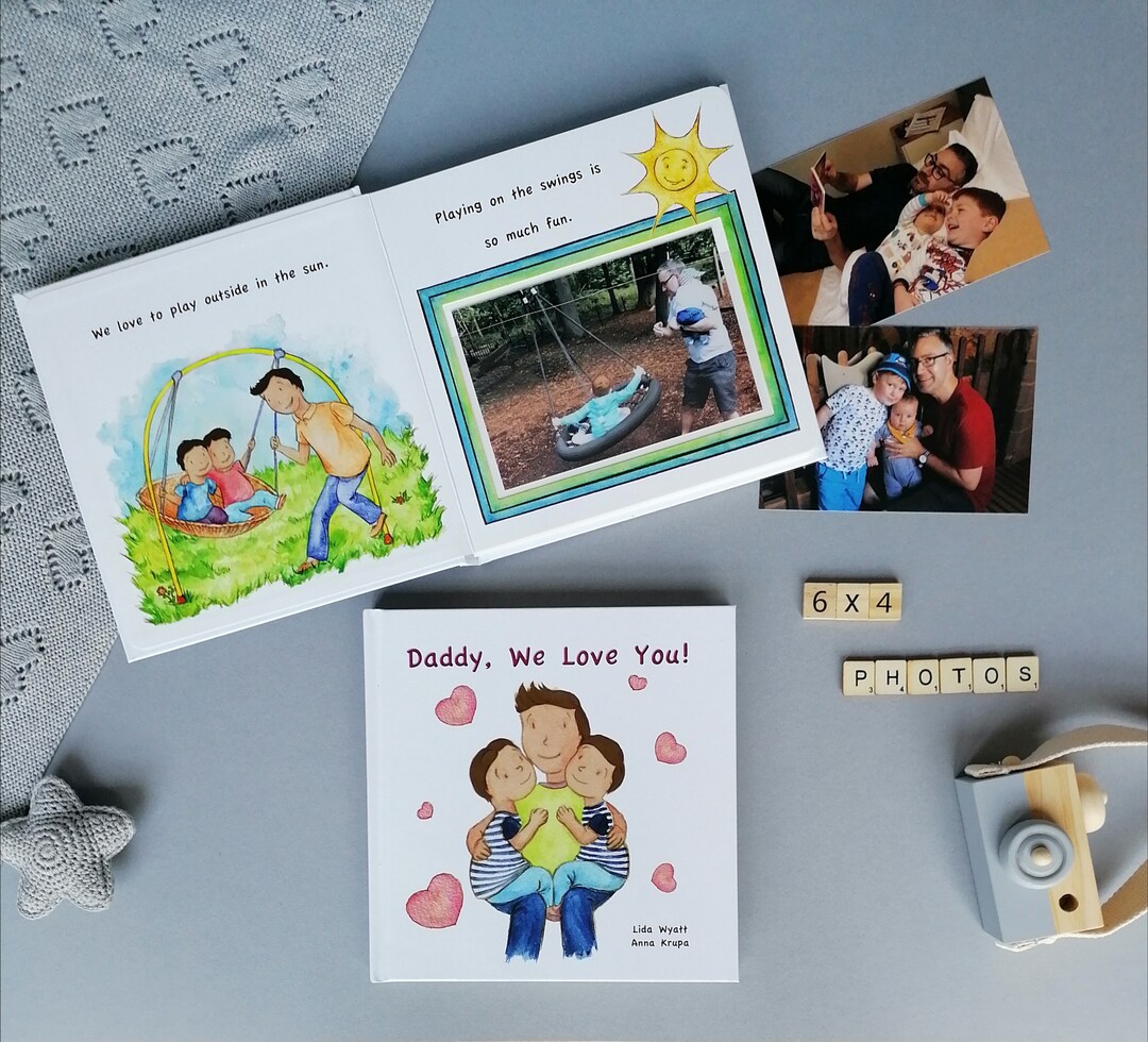 DADDY and HIS BOYS Story Book Photo Album Illustrated Bed Time Story ...