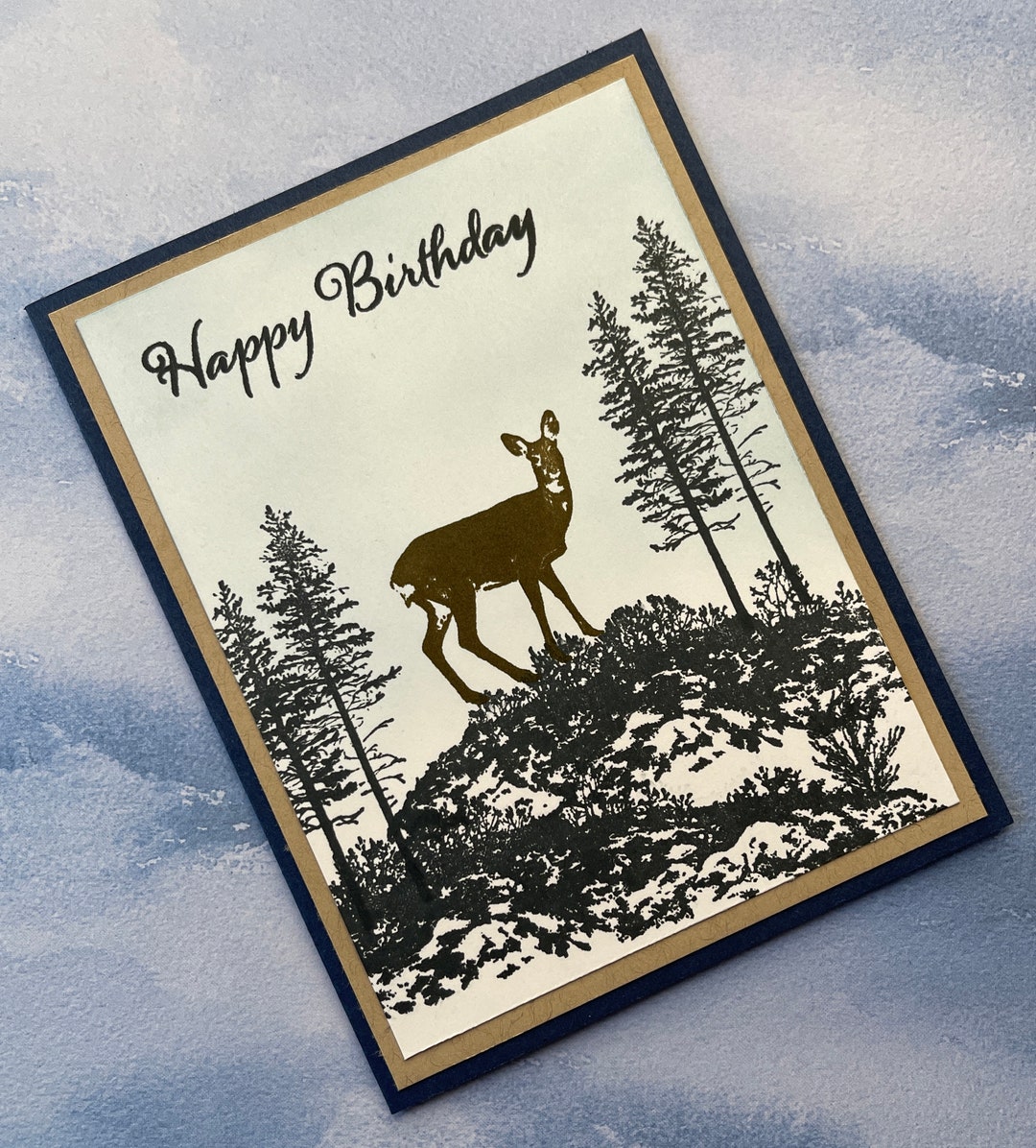Deer Birthday Card, Card for Him, Happy Birthday Cards, Masculine ...