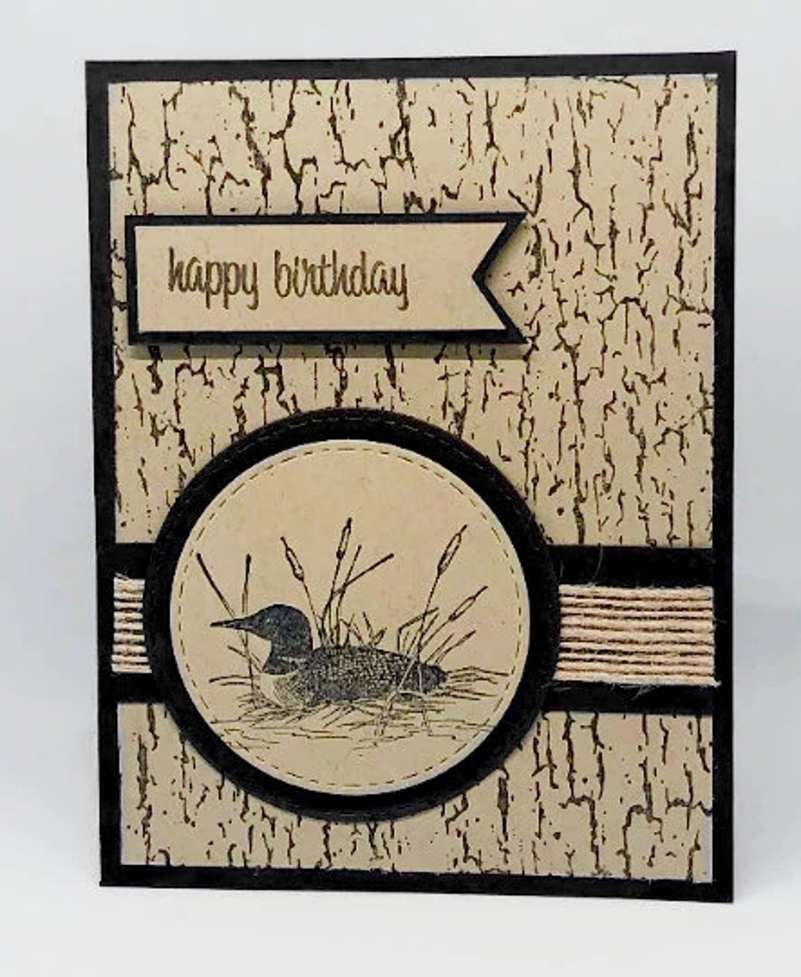 Masculine Birthday Card, Handmade Birthday Cards, Loon Birthday Card ...