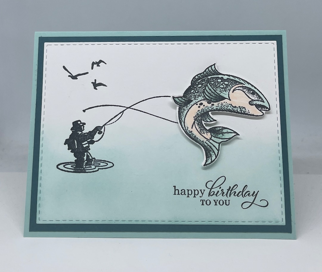 Birthday Card for Him, Card for Sportsman, Card for Dad, Fishing ...