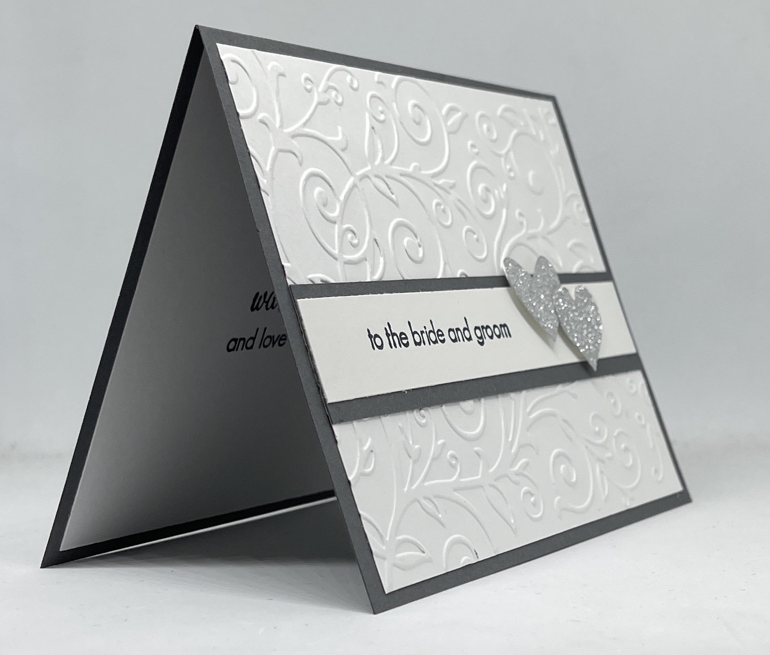 Silver Hearts Wedding Card, for the Bride and Groom, Congratulations ...