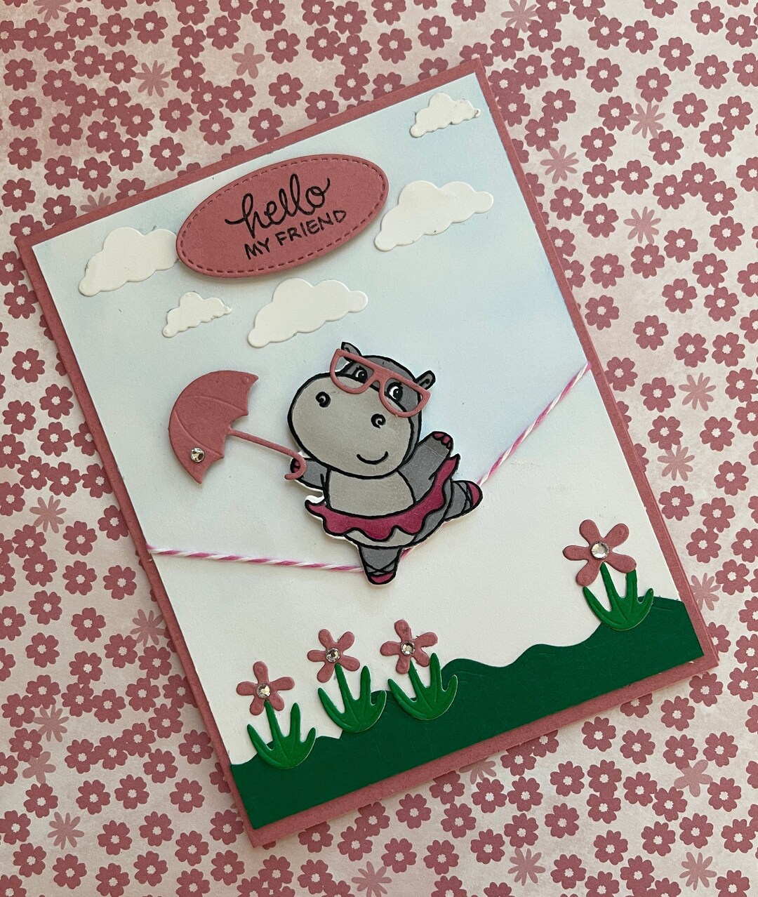 Fun Friend Card With Adorable Hippo! Fun Hippopotamus Card, Hippest ...