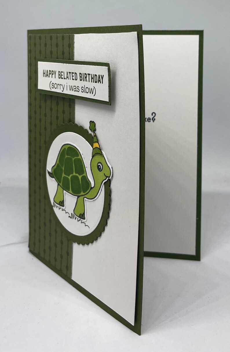 Turtle Belated Birthday Card Funny Birthday Card Happy - Etsy UK