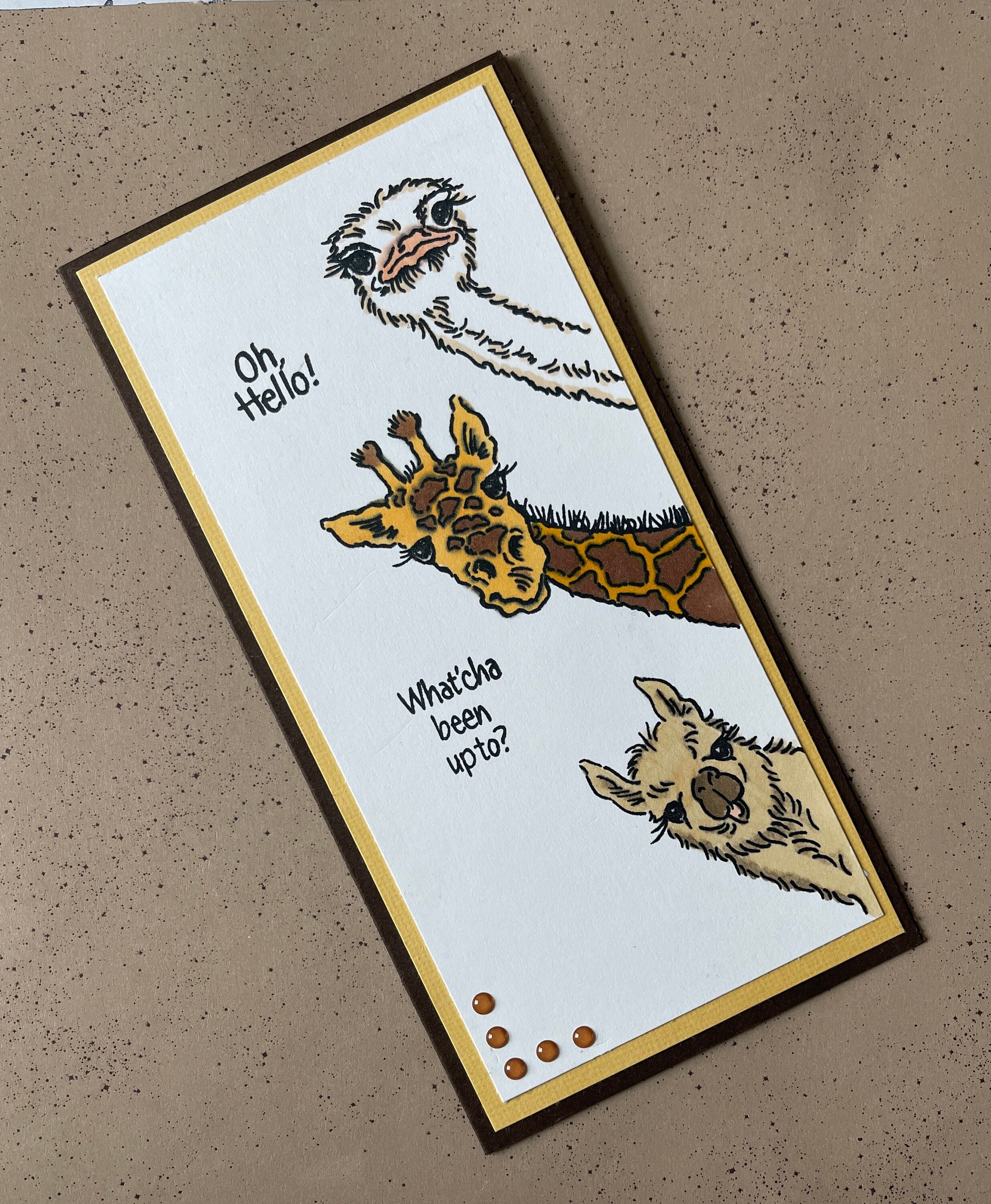 Fun Slimline Card, Friend Cards, Animal Card, Just Because Card, Fun ...